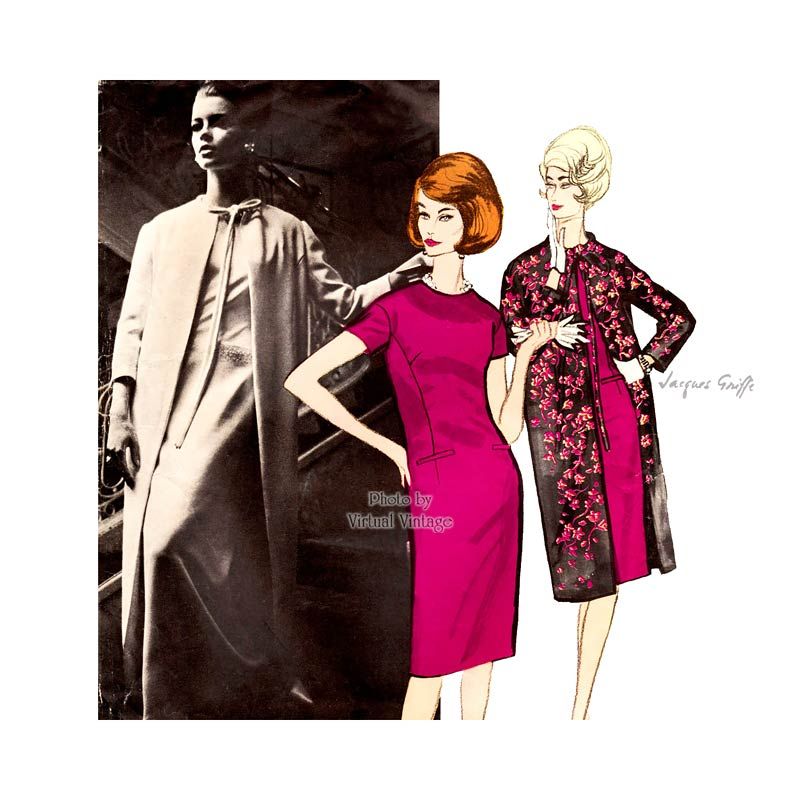 60s Vogue Paris Original 1269, Jacques Griffe Evening Dress Pattern ...