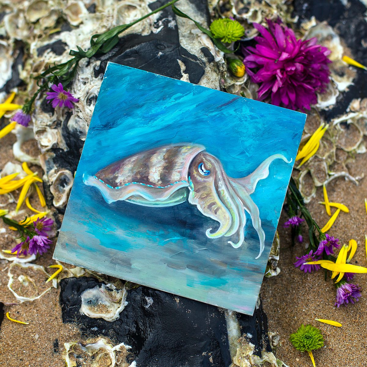 Cuttlefish Oil Painting